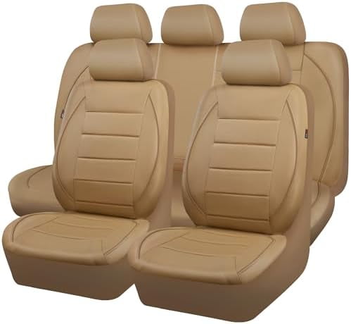 Piping Leather Seat Cover,Universal FIT with Composite Sponge Inside ...
