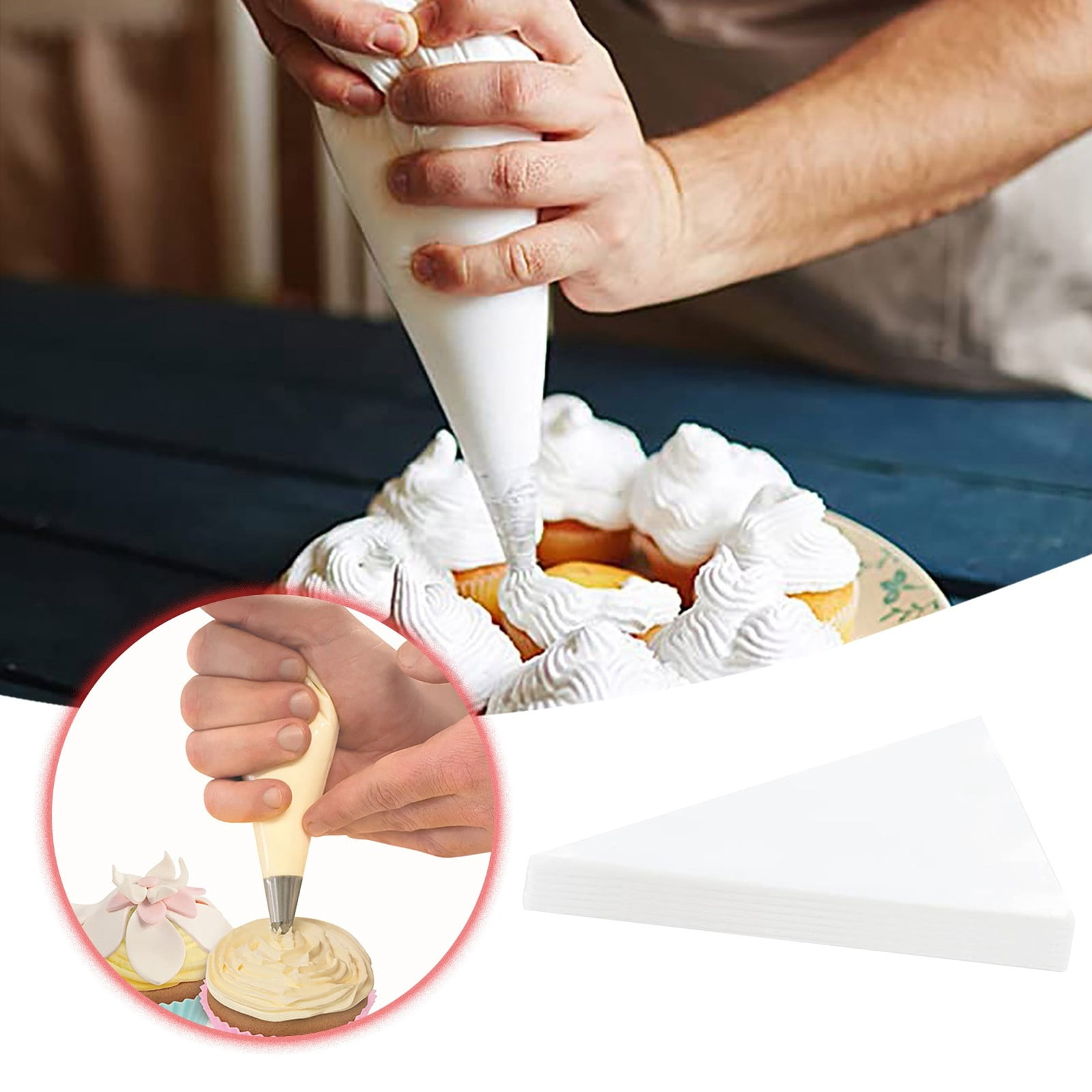 Piping Pastry Bag Pack of 100 Plastic Disposable Cream Pastry Bag Cake ...