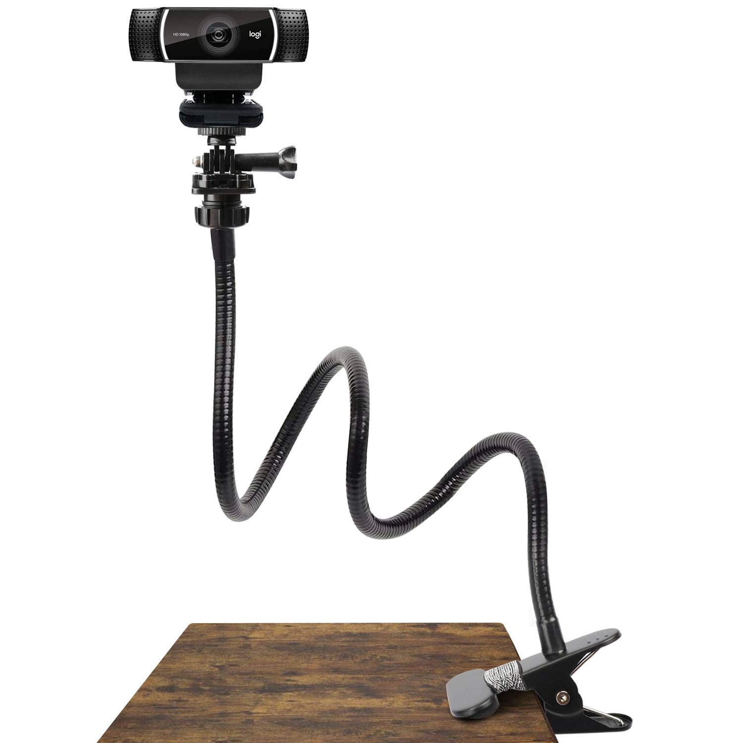 Pipishell 25 Inch Webcam Stand, Flexible Desk Mount Clamp Gooseneck ...