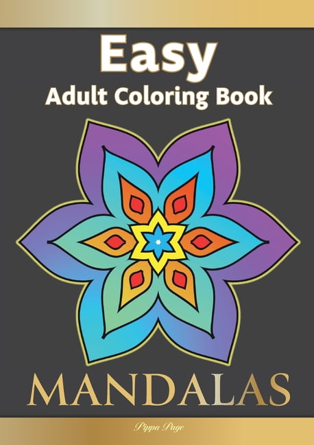 Pippa Page: Easy Adult Coloring Book MANDALAS, Large Print, Paperback ...