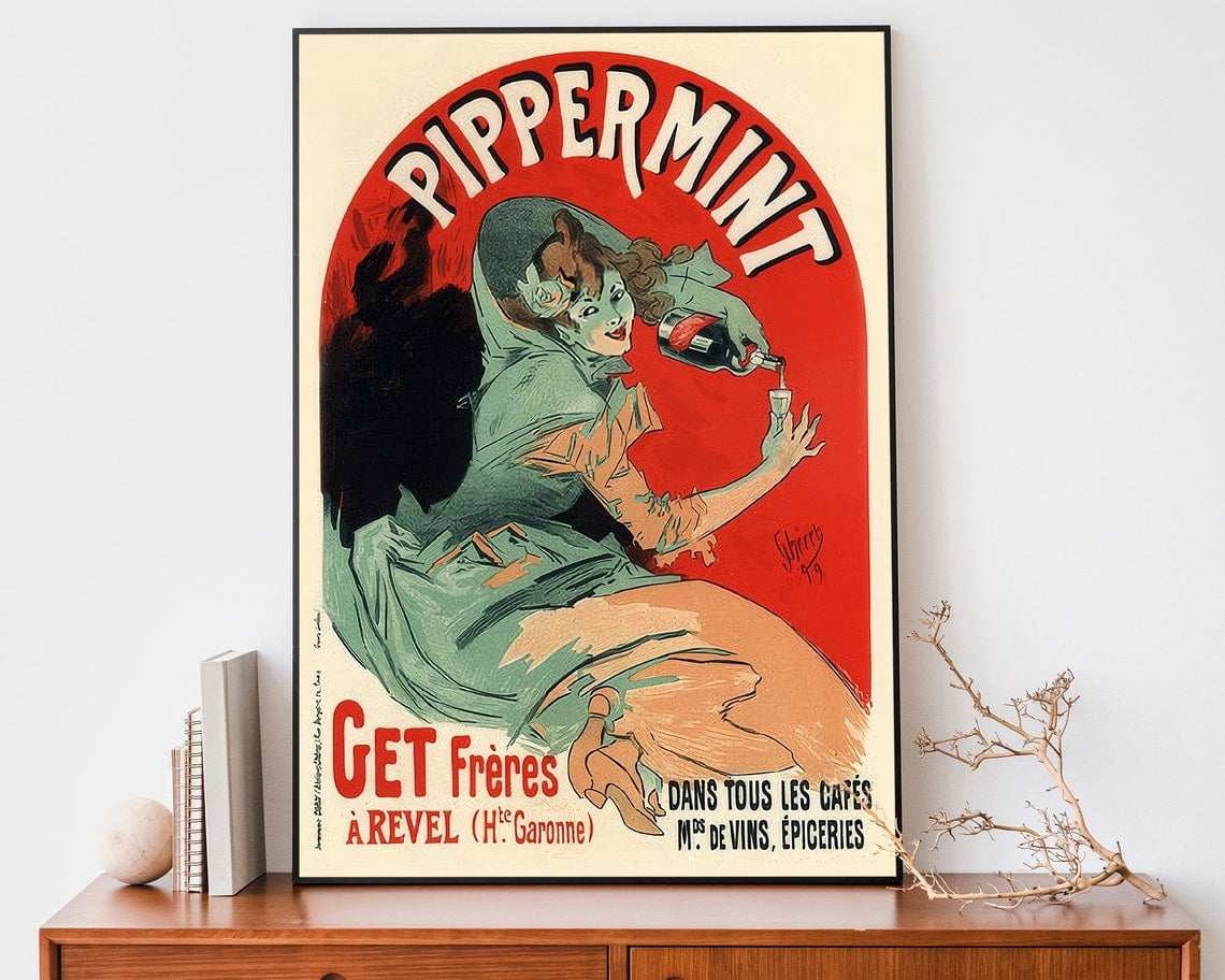 Pippermint Vintage Art Print, Classic Art Nouveau French Poster, Liquor ...