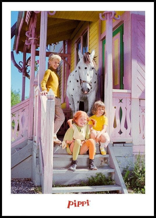 Pippi Longstocking And Her Friends Poster Wall Art, Modern Wall Decor ...