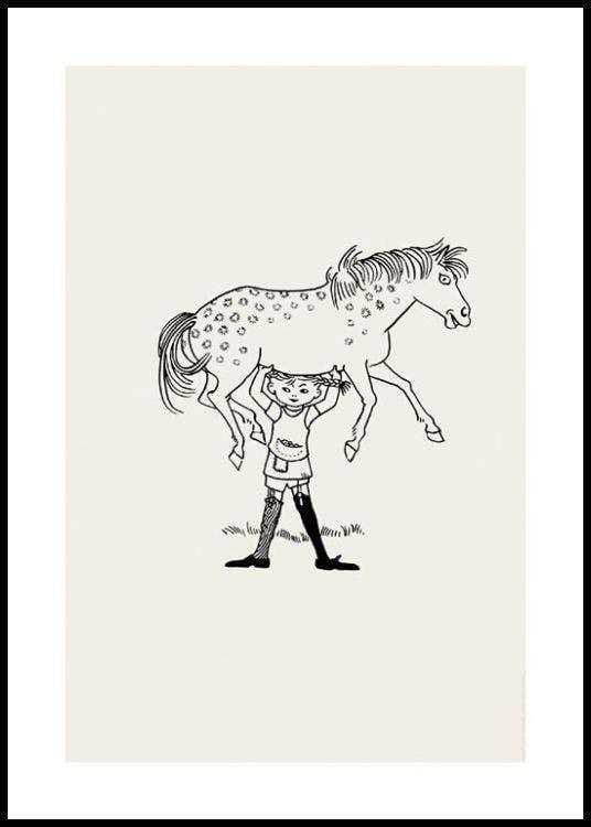 Pippi Longstocking No1 Wall Art, Modern Wall Decor For Living Room ...