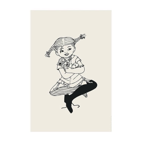 Pippi Longstocking No2 Print Wall Art, Modern Wall Decor For Living ...