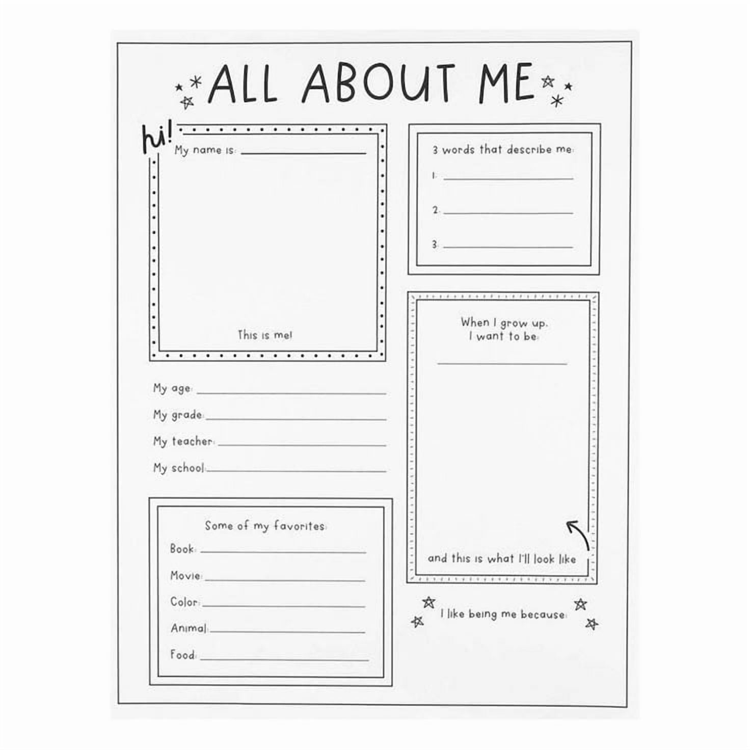 Pippi Post All About Me Classroom Posters, 30 Sheets, 17"x22" - Walmart.com
