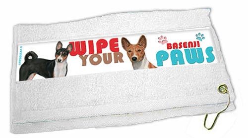 Pipsqueak Productions Basenji Paw Wipe Towel 11" x 18" Grommet with ...