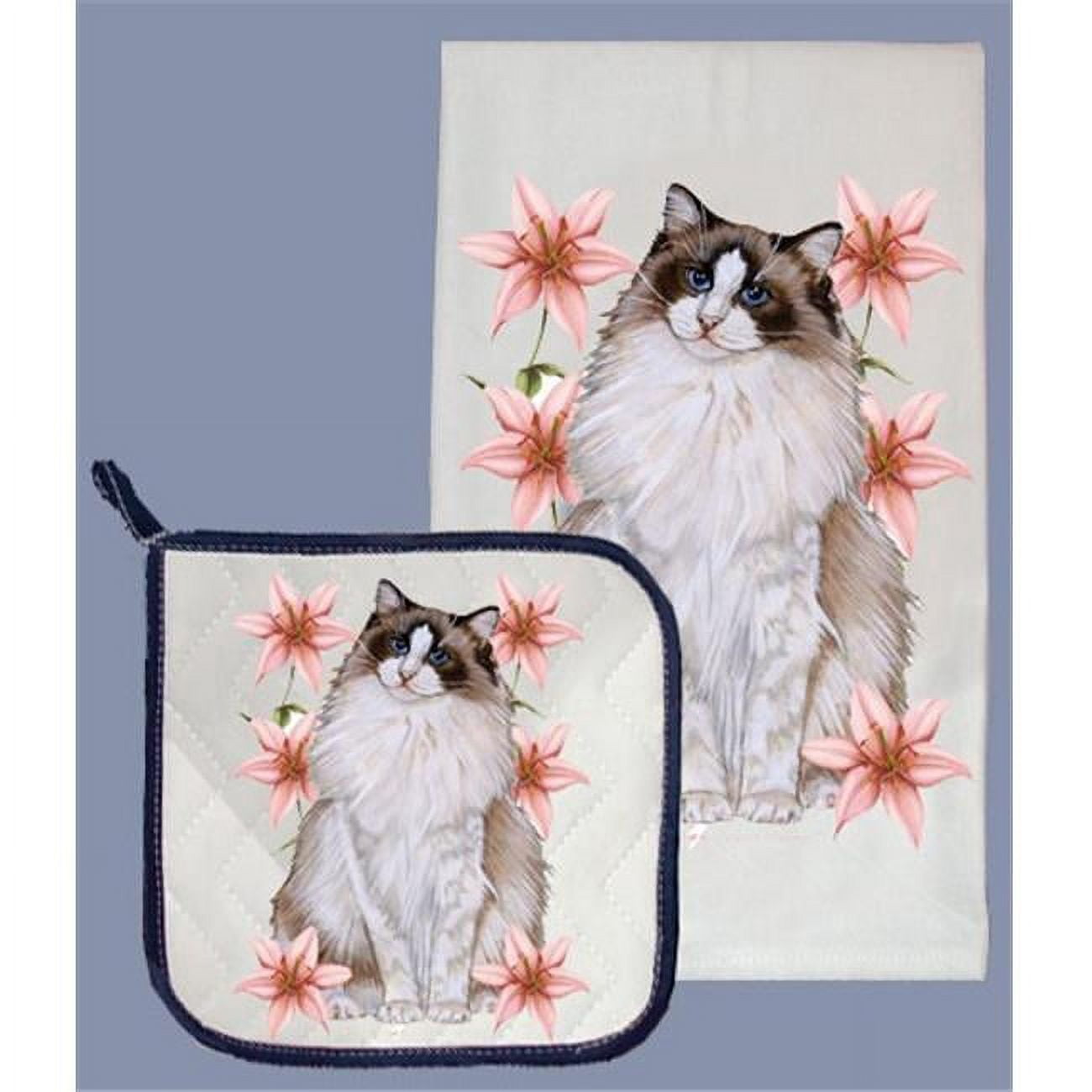 Pipsqueak Productions DP546 Ragdoll Dish Towel And Pot Holder Set ...