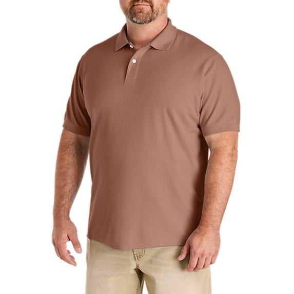 Piqué Polo Shirt Mocha Mousse 5XLT - Walmart.com
