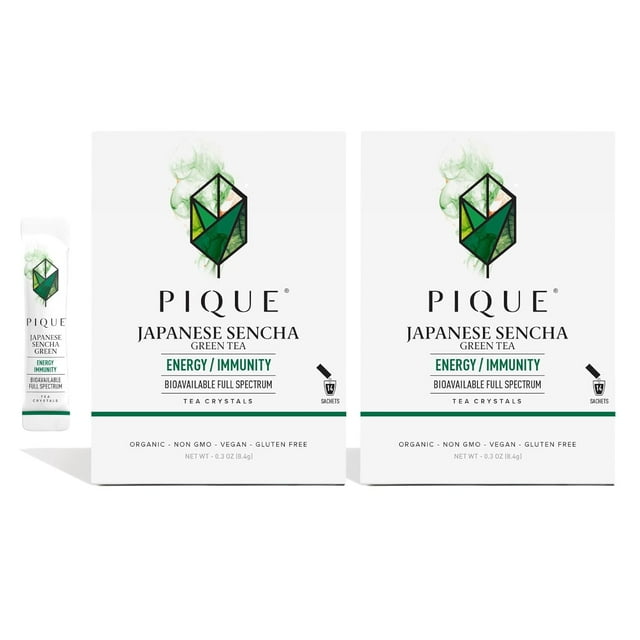Pique Organic Sencha Tea Crystals - Supports Immunity, Energy - 28 ...