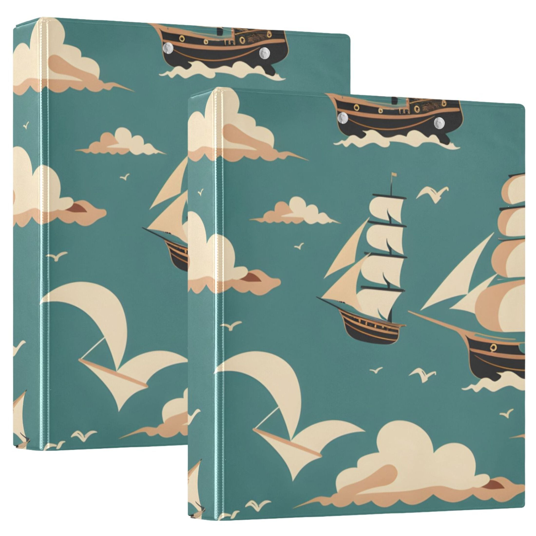 Piracy Ship 3 Ring Binders 1.5 inch Hardcover File Folders with ...