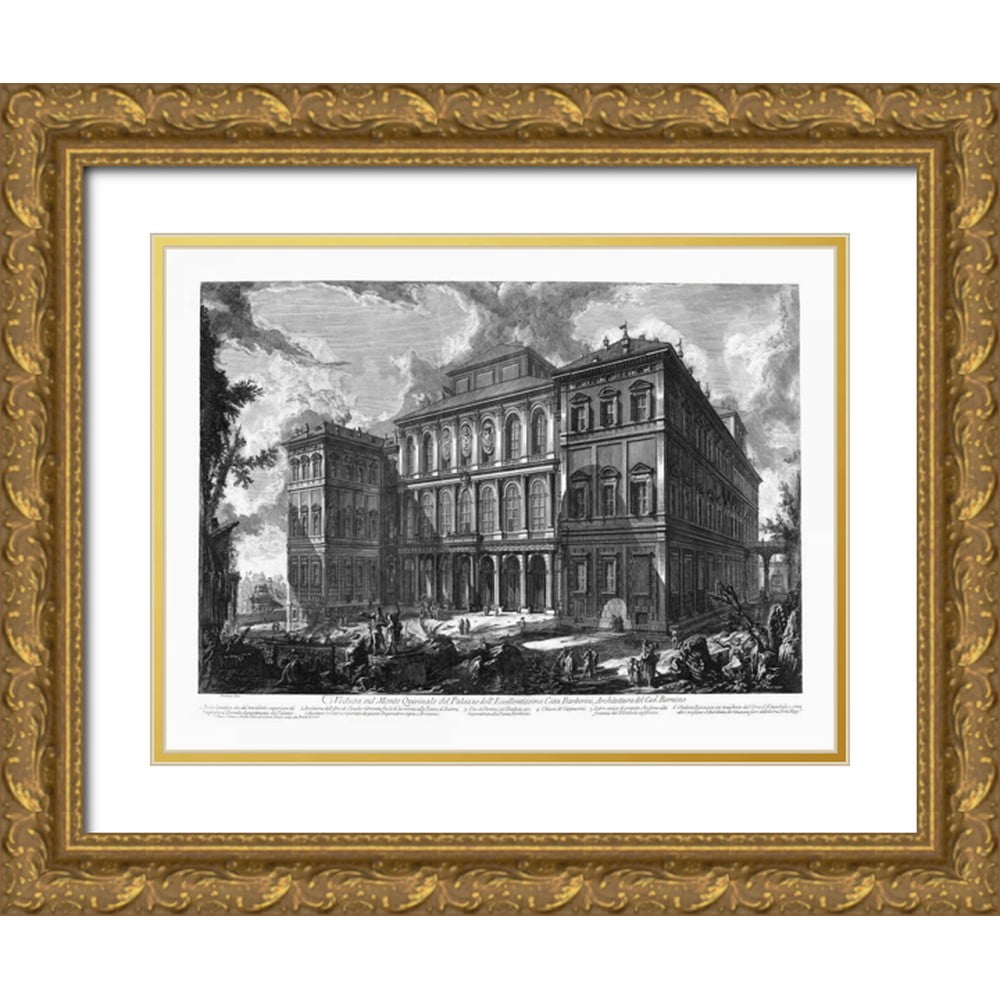 Piranesi 14x12 Gold Ornate Wood Framed with Double Matting Museum Art ...