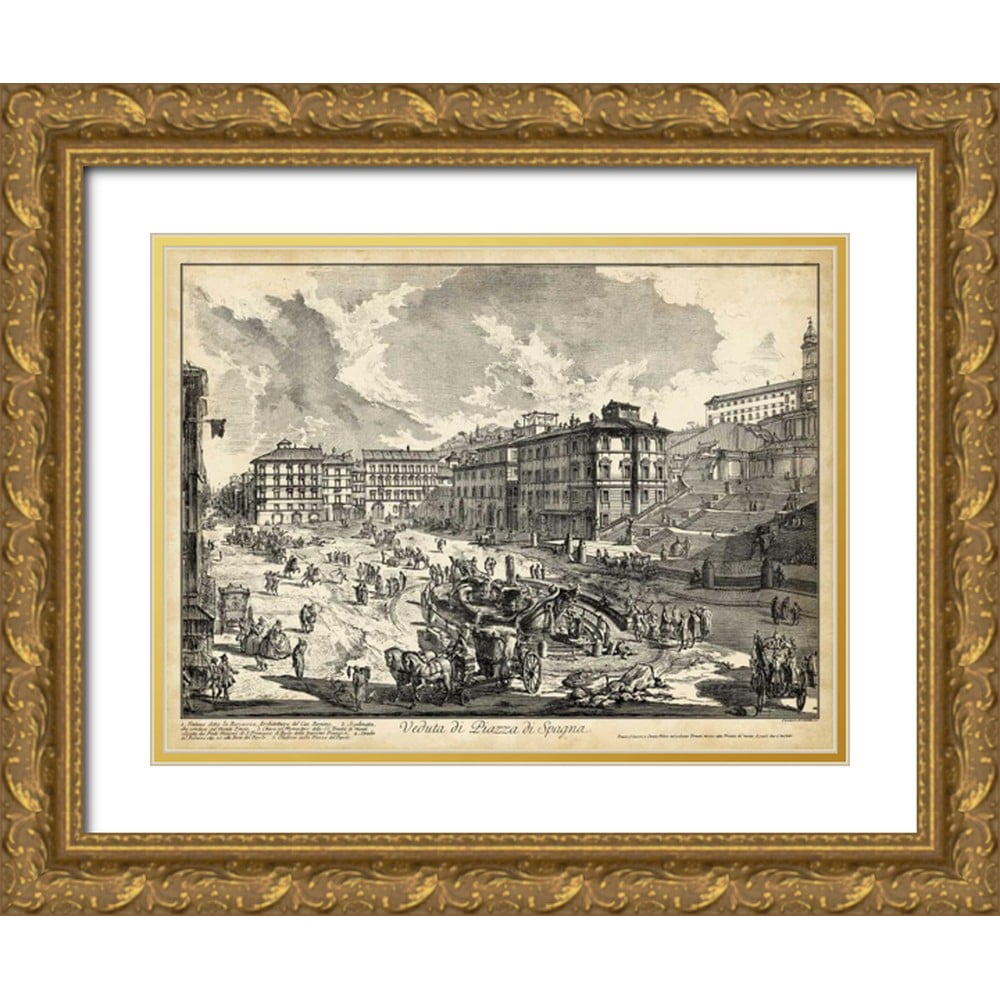 Piranesi 18x15 Gold Ornate Wood Framed with Double Matting Museum Art ...