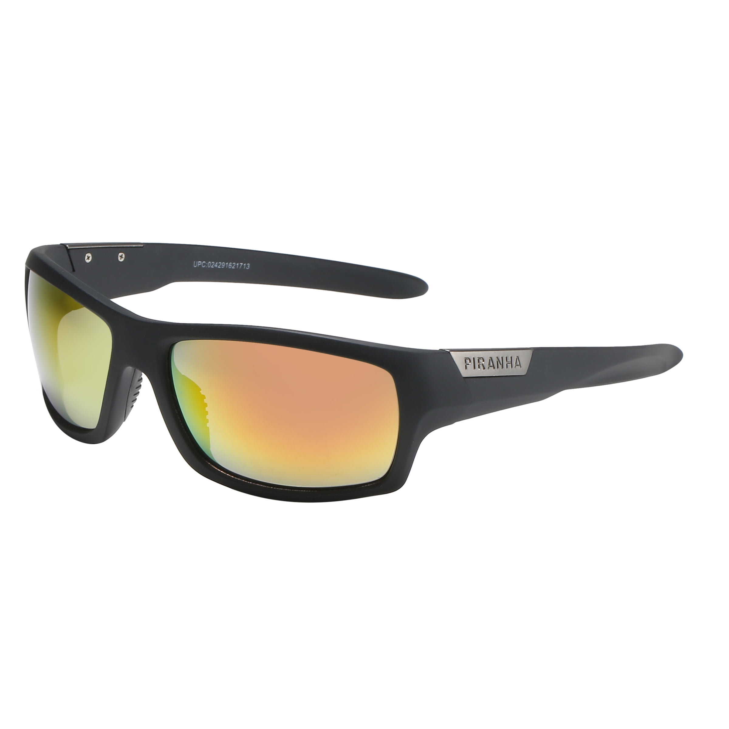 Piranha Eyewear Apollo Gold Mirror Sport Sunglasses with Black Full ...