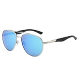 Piranha Eyewear Soho Silver Frame Unisex Aviator Sunglasses with Ice ...