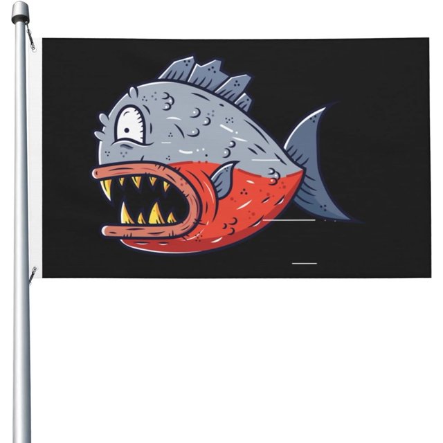 Piranha Garden Flag Outdoor Indoor Party Home House Sign Decor Banner ...
