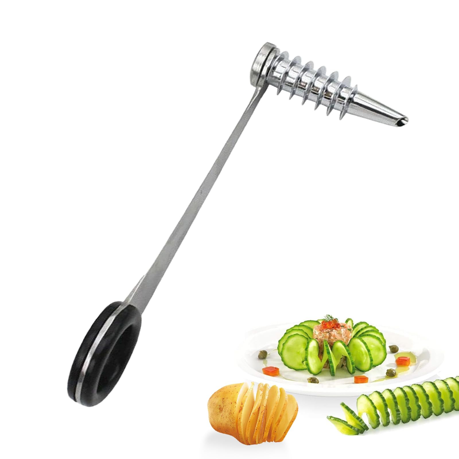 Piranha Spiral Cutter for Potatoes, Stainless Steel Spiral Cutter for ...
