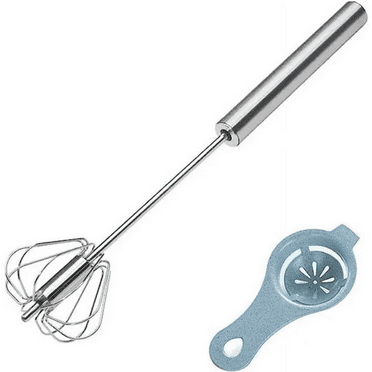Semi-Automatic Egg Whisk - 12 Inch Stainless Steel Hand Push Whisk for ...