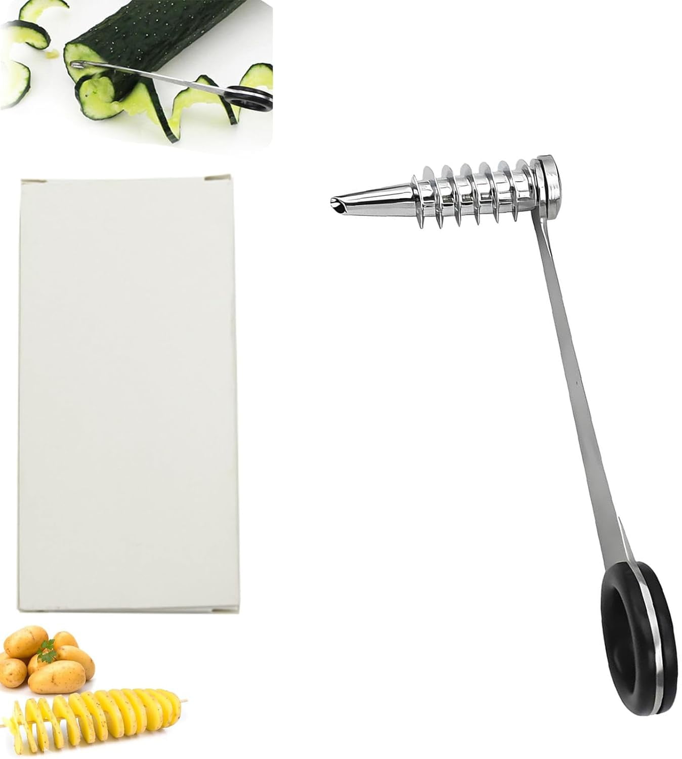 Piranha spiral cutter, 2025 upgraded stainless steel vegetable spiral ...