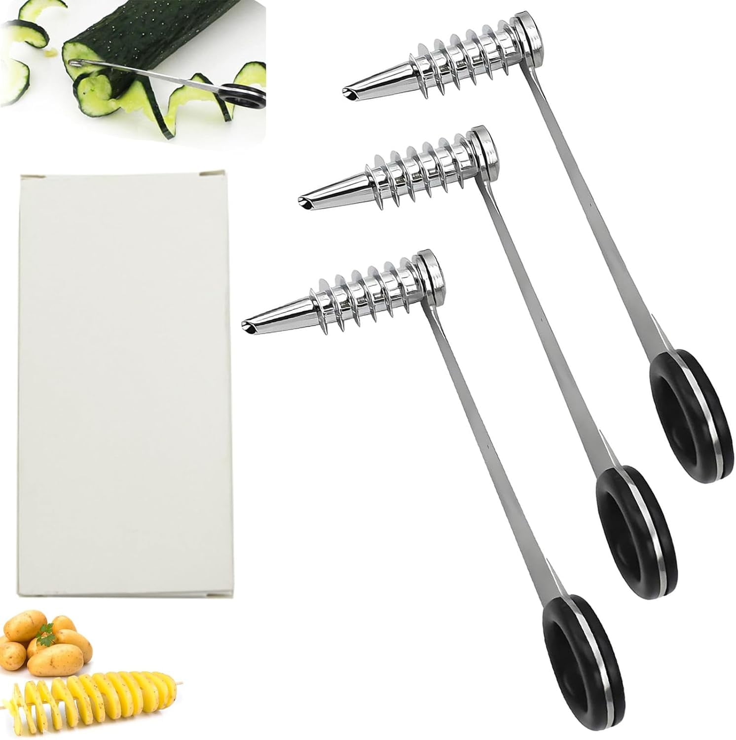 Piranha spiral cutter, 2025 upgraded stainless steel vegetable spiral ...