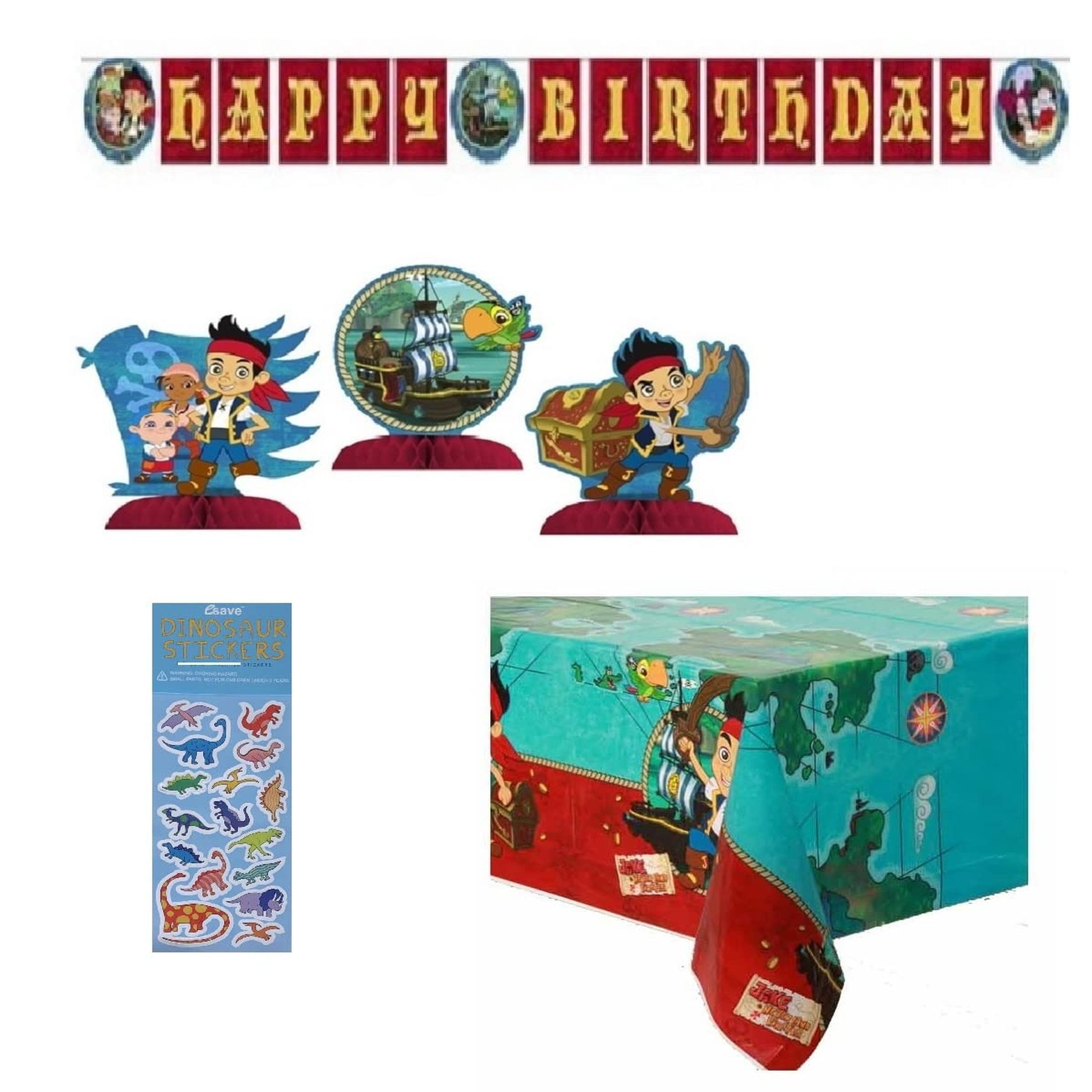 Pirate Adventure Birthday Party Pack - Table Cover, Banner ...