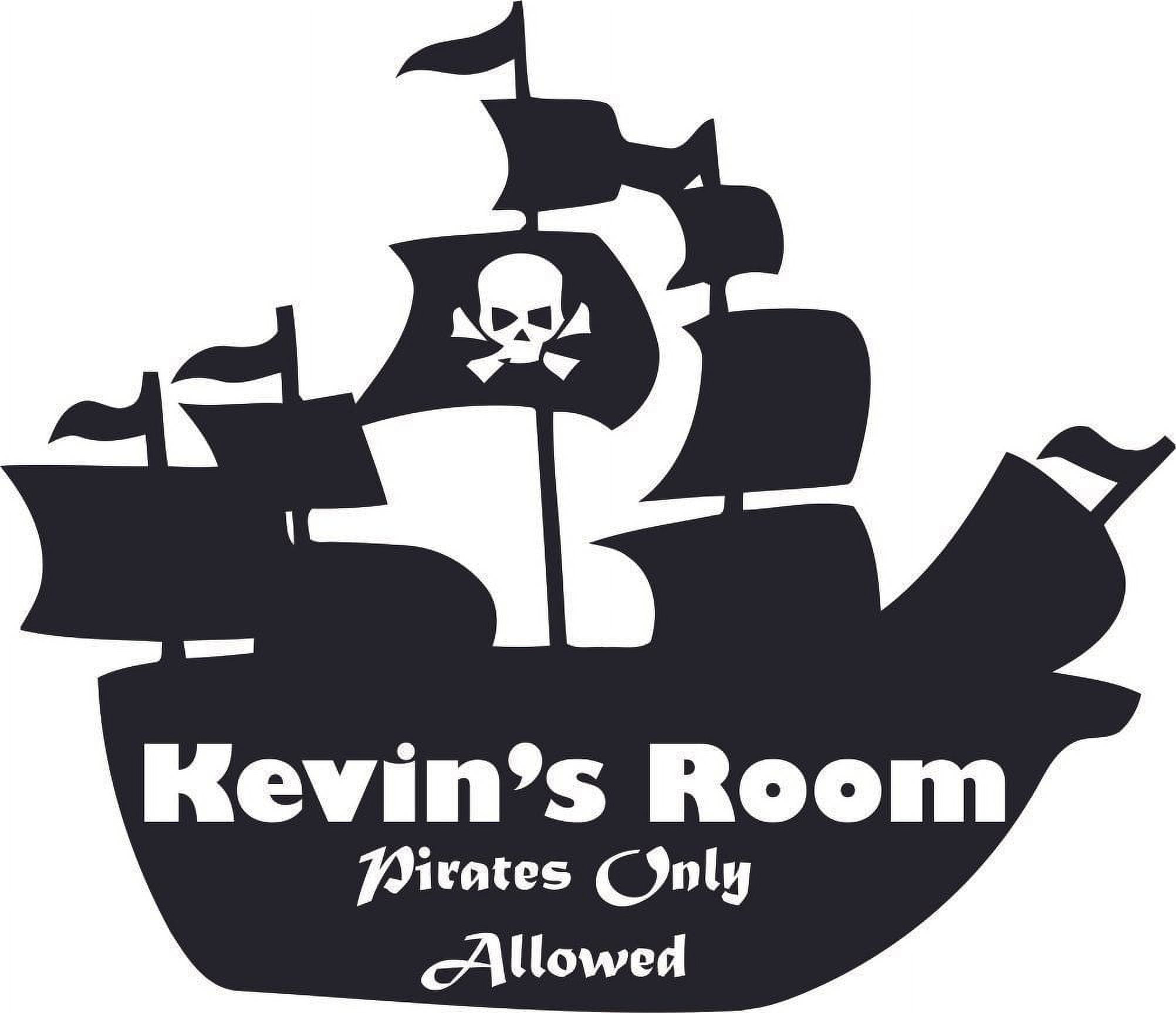 Pirate Only Allowed Personalized Name Custom Names Pirate Ship Wall ...