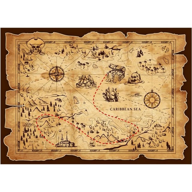 Pirate Backdrop Pirate Map Backdrop Pirate Backdrop for Party Treasure ...
