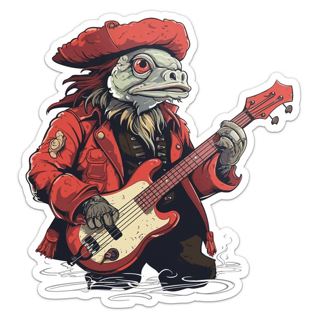 Pirate Bass Mullet Fish Fishing Sticker Phone Decal Water Bottle ...