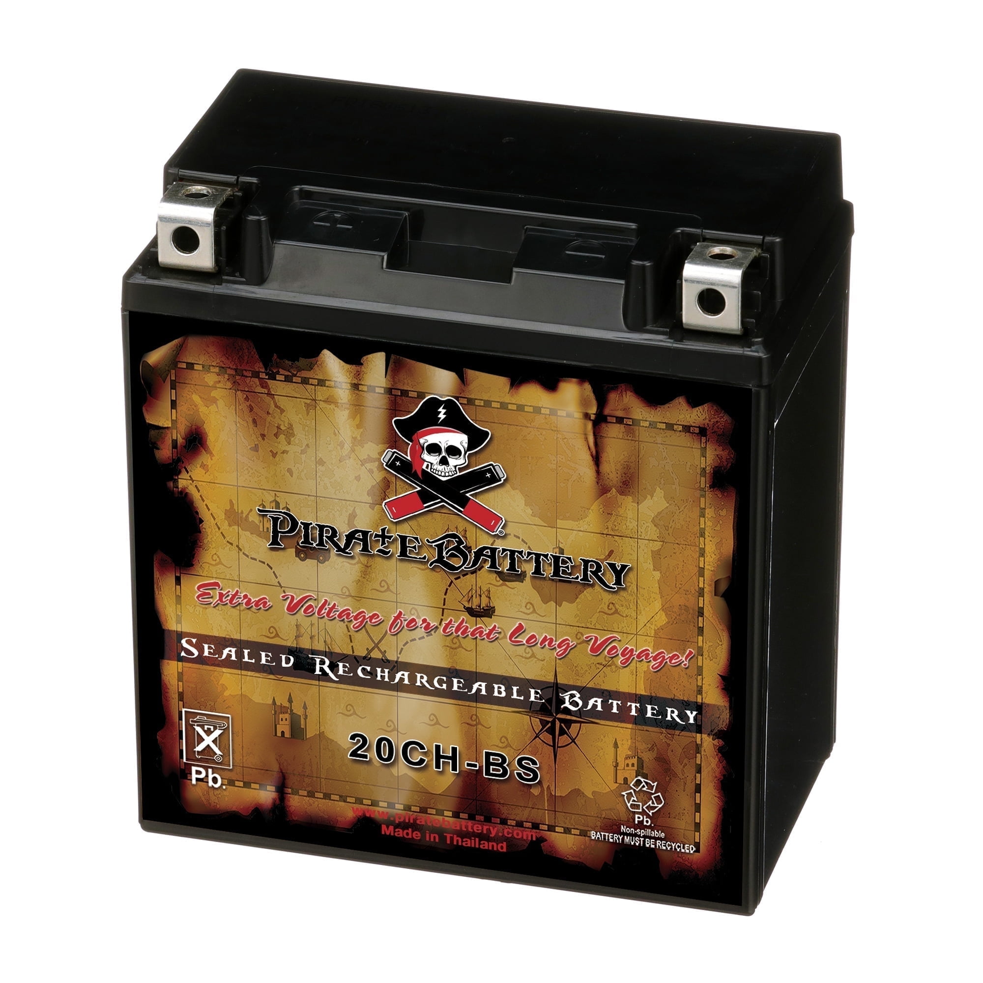 Pirate Battery YTX20CH-BS (20CH-BS 12 Volt,18 Ah, 270 CCA) Snowmobile ...