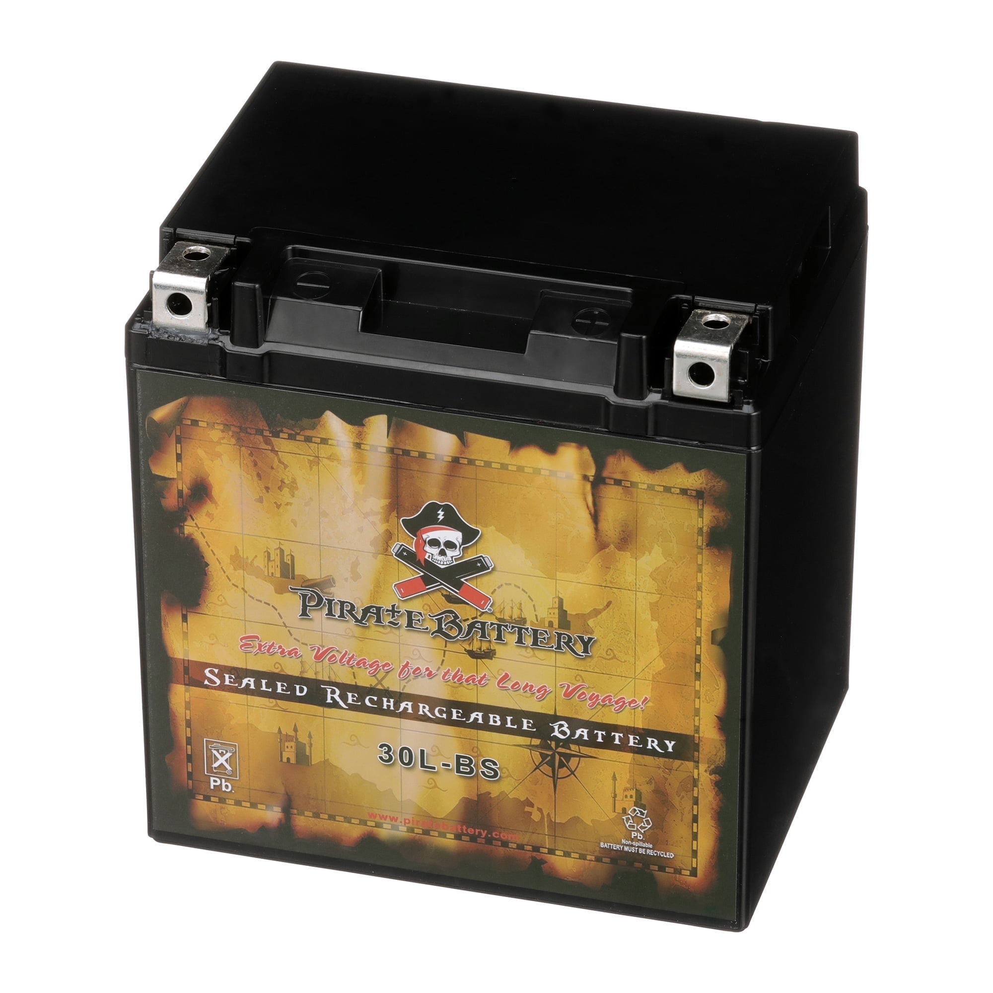 Pirate Battery YTX30L-BS (30L-BS 12 Volt,30 Ah, 385 CCA) Motorcycle ...