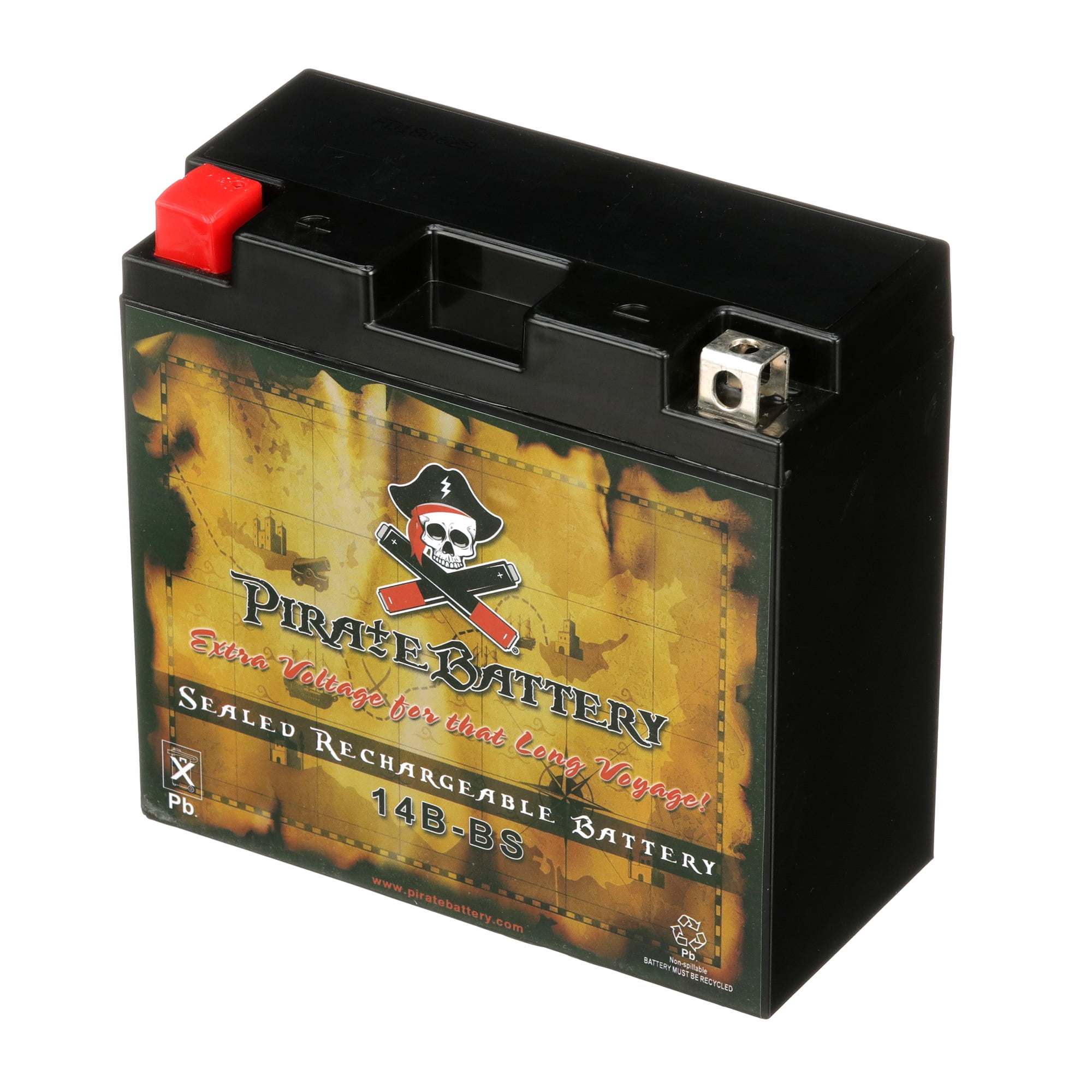 Pirate Battery Yt14b-bs (14b-bs 12 Volts,12 Ah, 135 Cca) Motorcycle ...