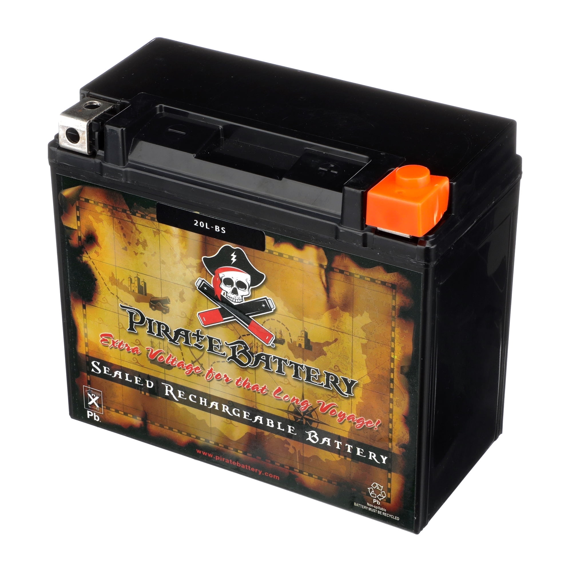 Pirate Battery Ytx20l-bs (20l-bs 12 Volts,18 Ah, 270 Cca) Atv Battery ...