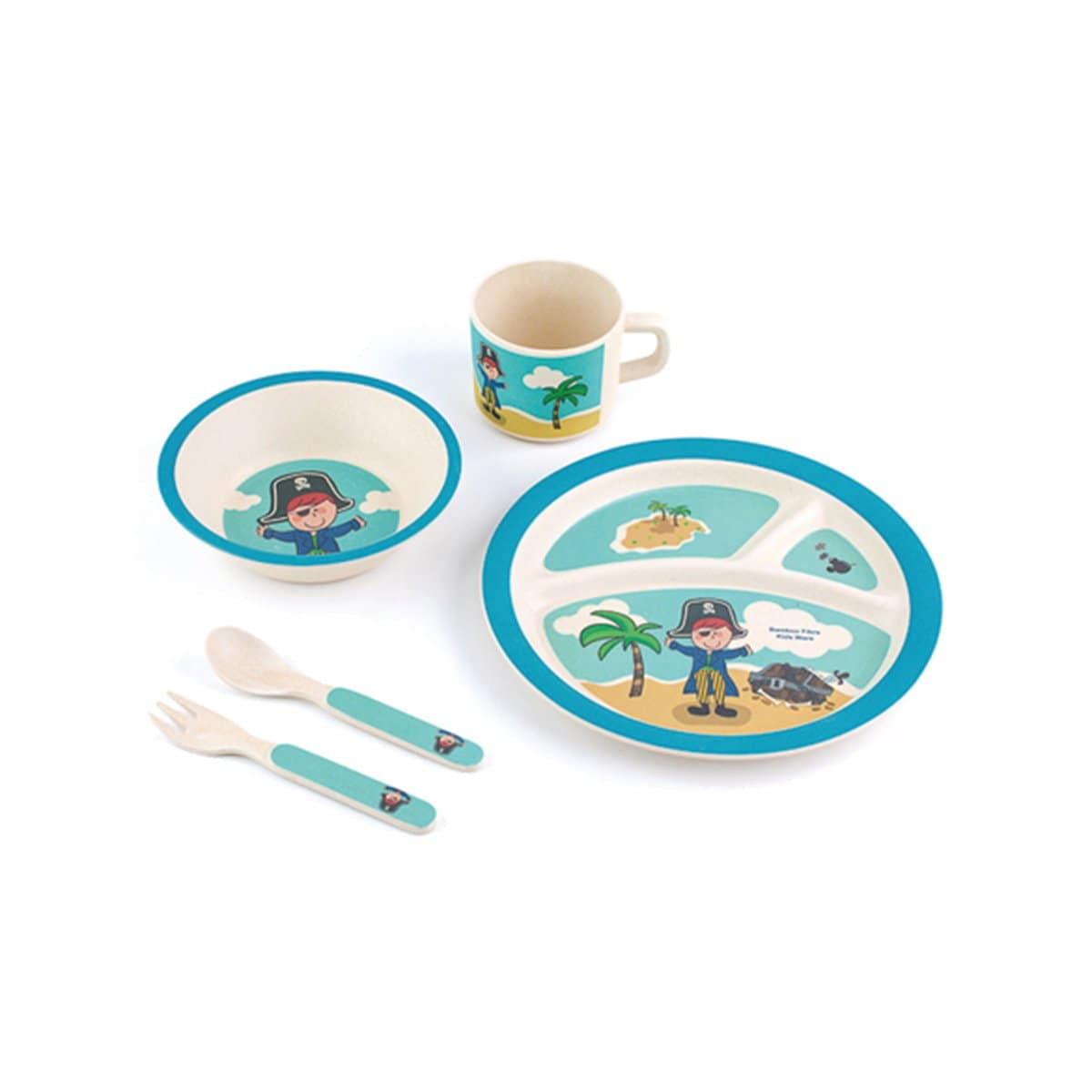 Pirate Blue -5pcs Kids Dinnerware Set - Walmart.com