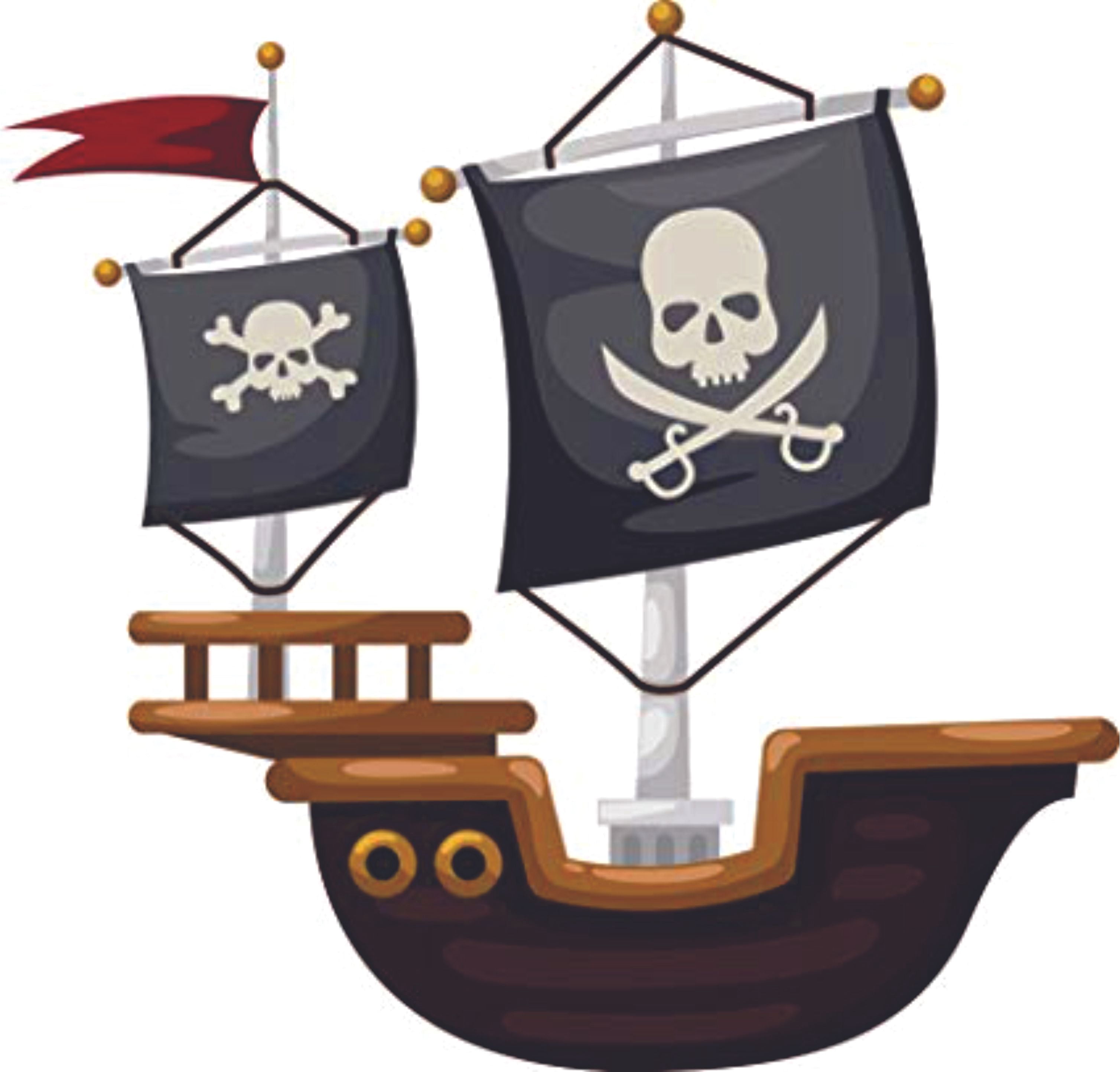Pirate Boat Flag Wall Decals - Boys Room Pirates Ships Kids Decor ...