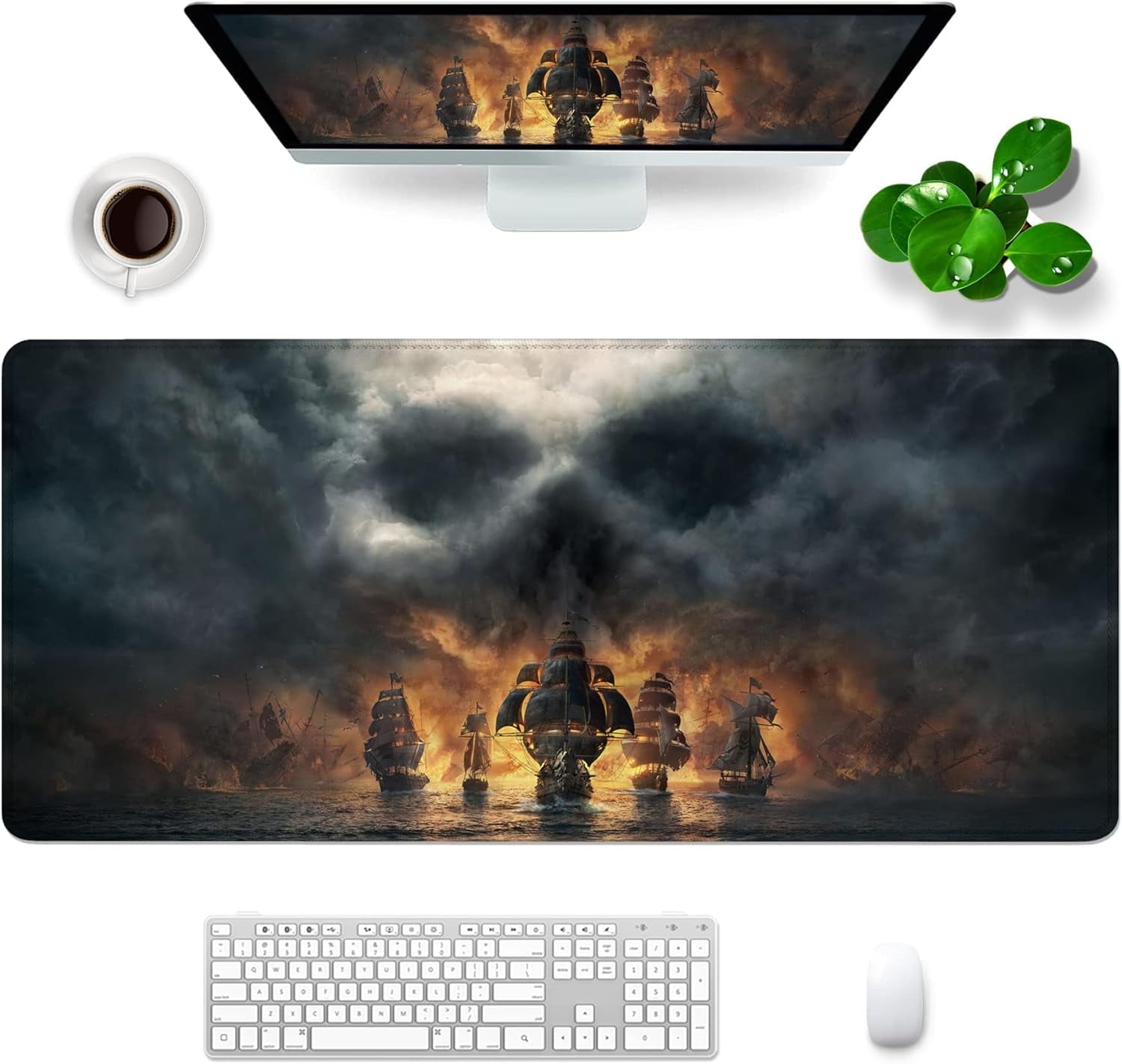 A Pirate Boat Mouse Pad XXL Large Gaming Mouse Pad 35.5x15.8 inch Large ...