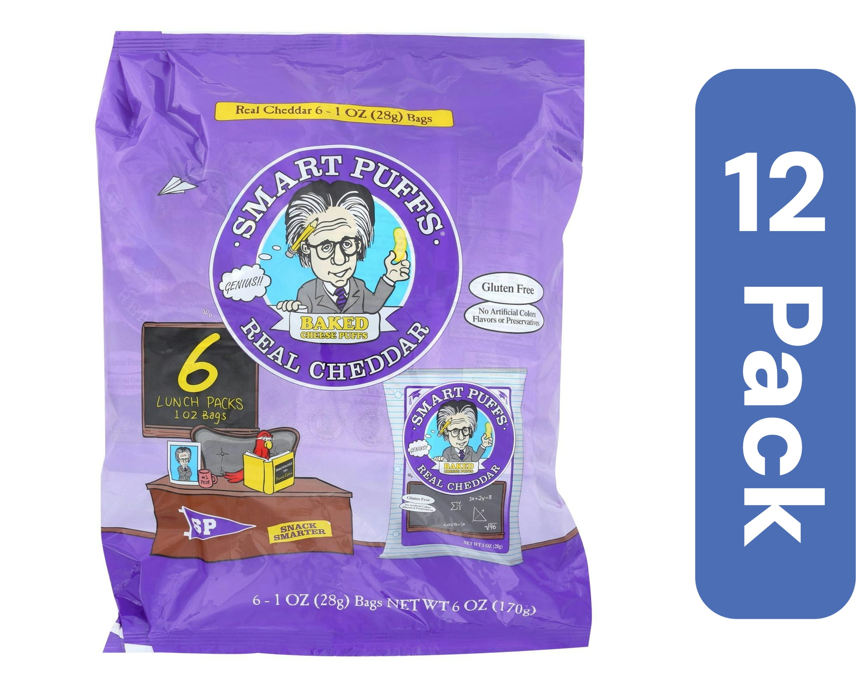 Pirate Brands Puffs Smart Puffs Aged White Cheddar 6.75 oz (Pack Of 12 ...