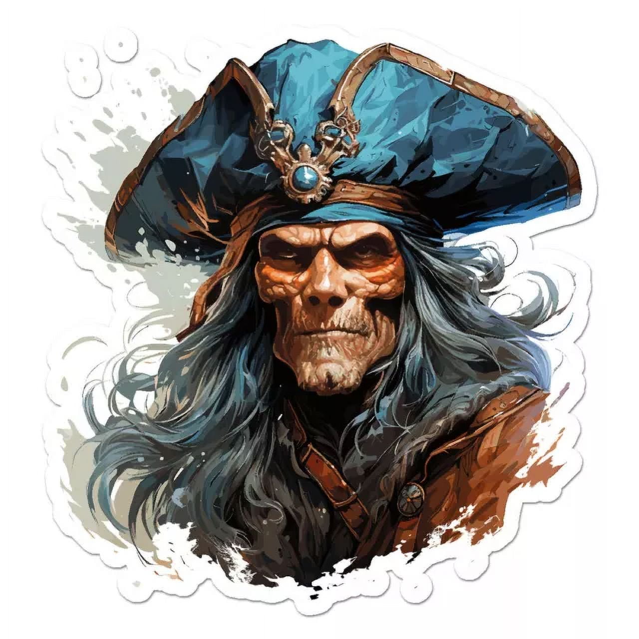 Pirate Captain Sticker Phone Decal Water Bottle Stickers Car Decals ...