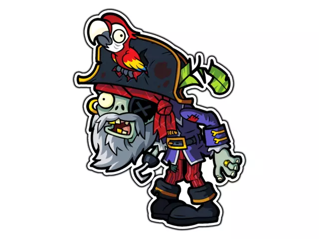 Pirate Captain Zombie Waterproof Sticker Phone Decal Water Bottle ...
