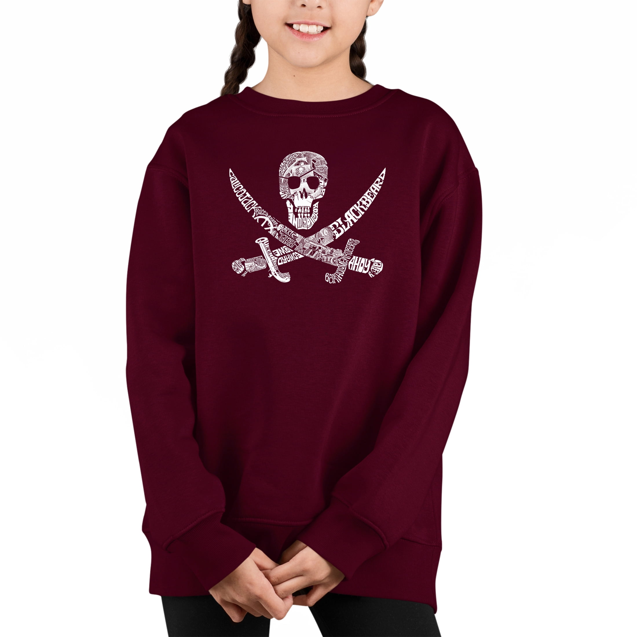 Pirate Captains, Ships And Imagery - Girl's Word Art Crewneck ...