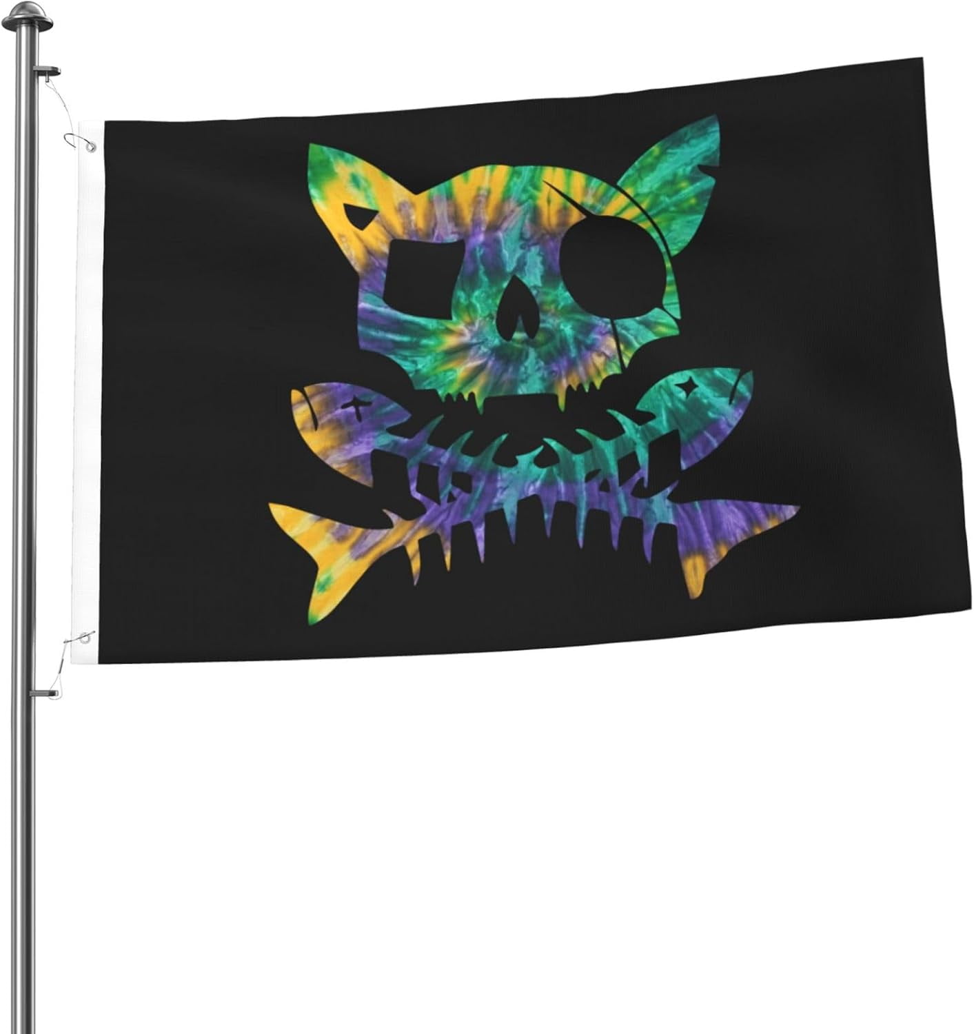 Pirate Cat Skull And Crossbone Flag 2x3 Ft Outdoor Decoration Banner ...