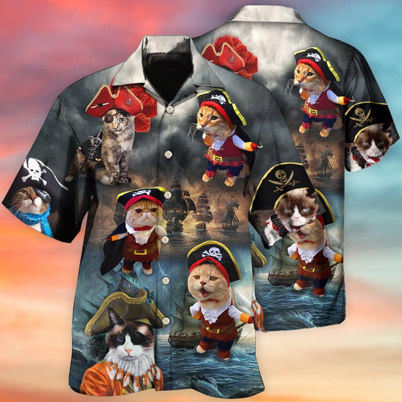 Pirate Cat Style So Cute Hawaii Shirt, Cat Hawaiian Shirt, Gift for Cat Lovers - Walmart.com