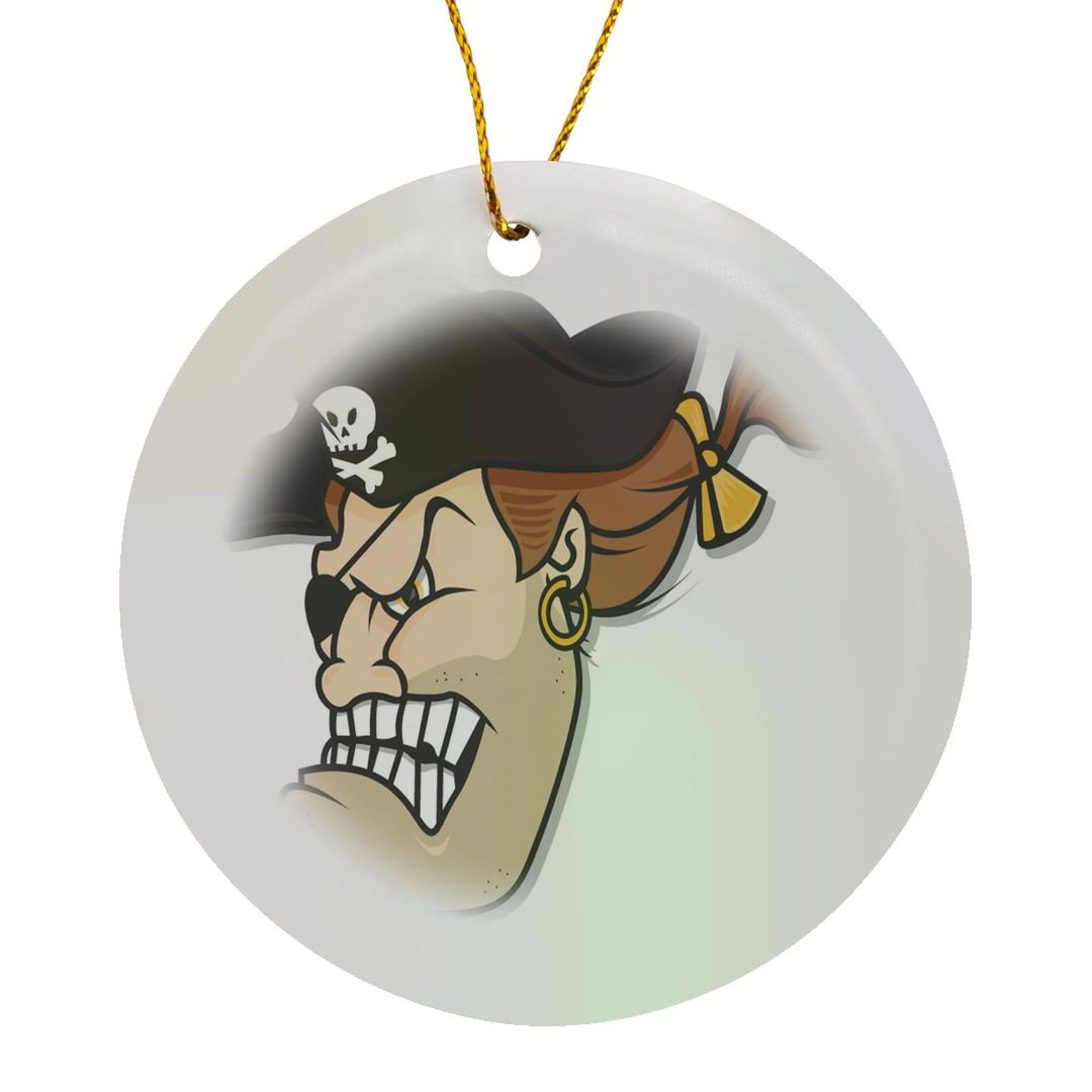 3drose, Pirate Clenched Teeth, Circle Porcelain Ornament - Walmart.com