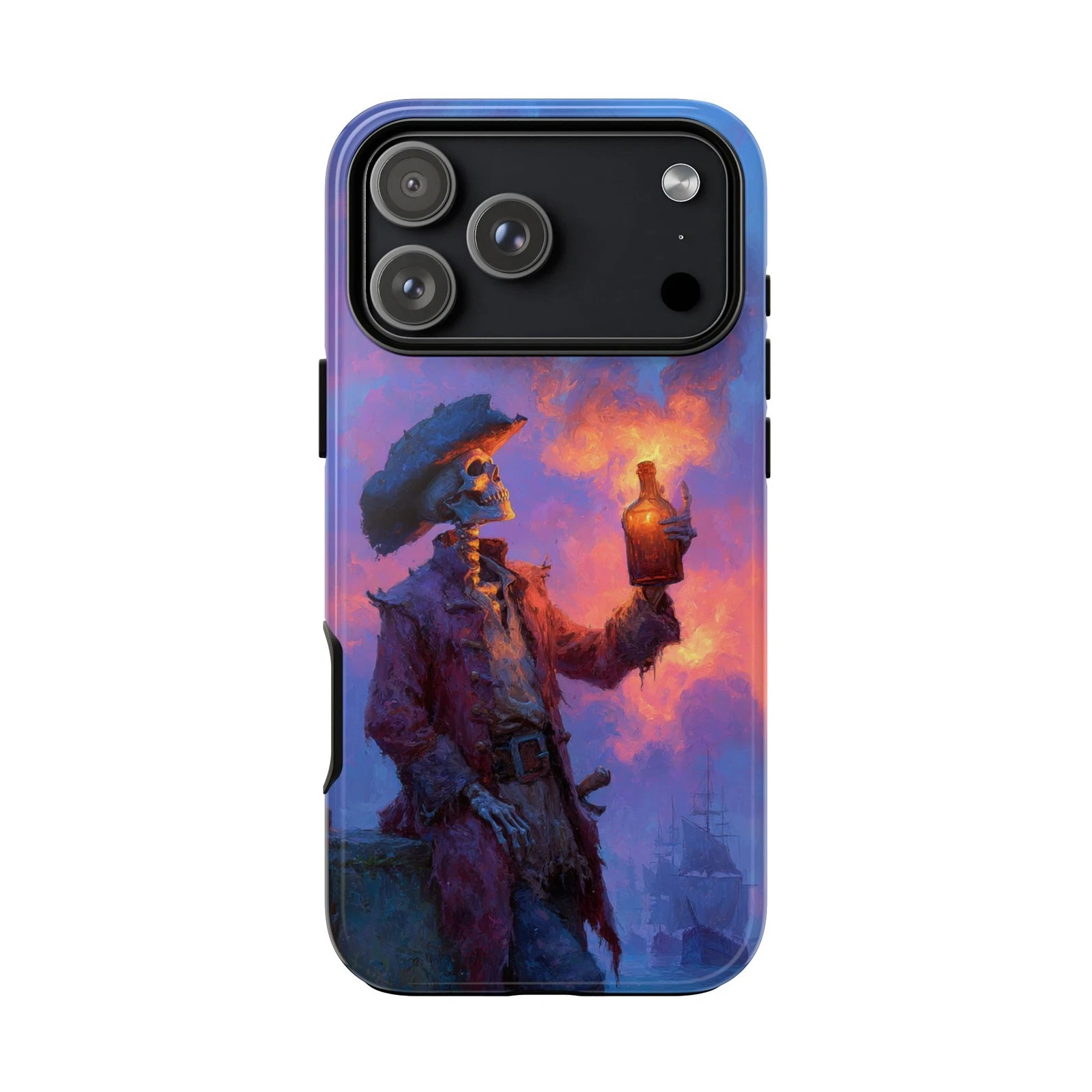 Pirate Crew Sunset Rum Illustration Phone Case for iPhone 17 to 11 Pro ...