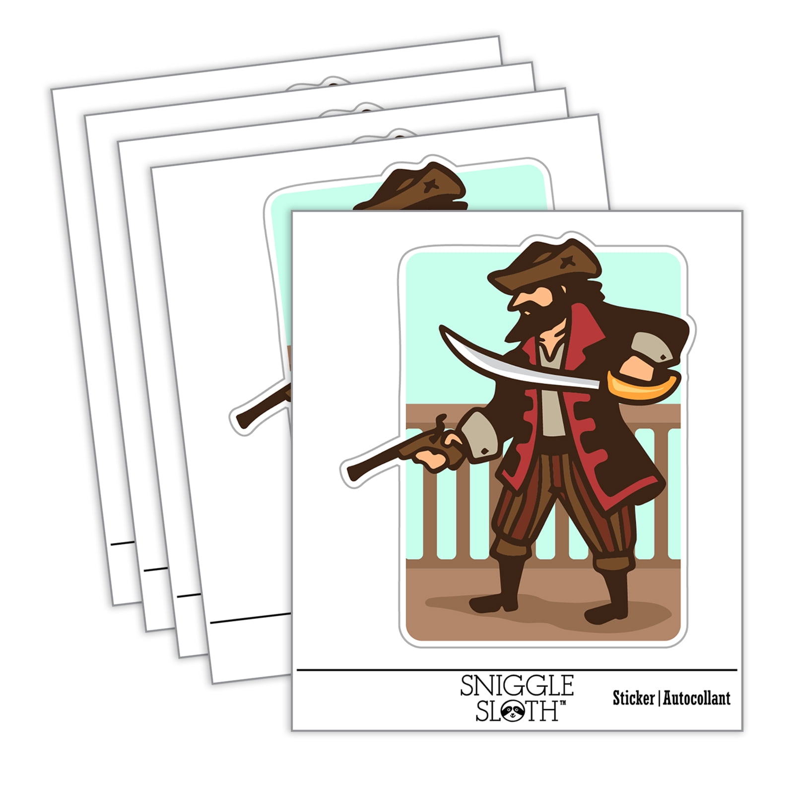 Pirate Cutlass Flintlock Pistol Car Window Bumper Water Bottle Phone ...