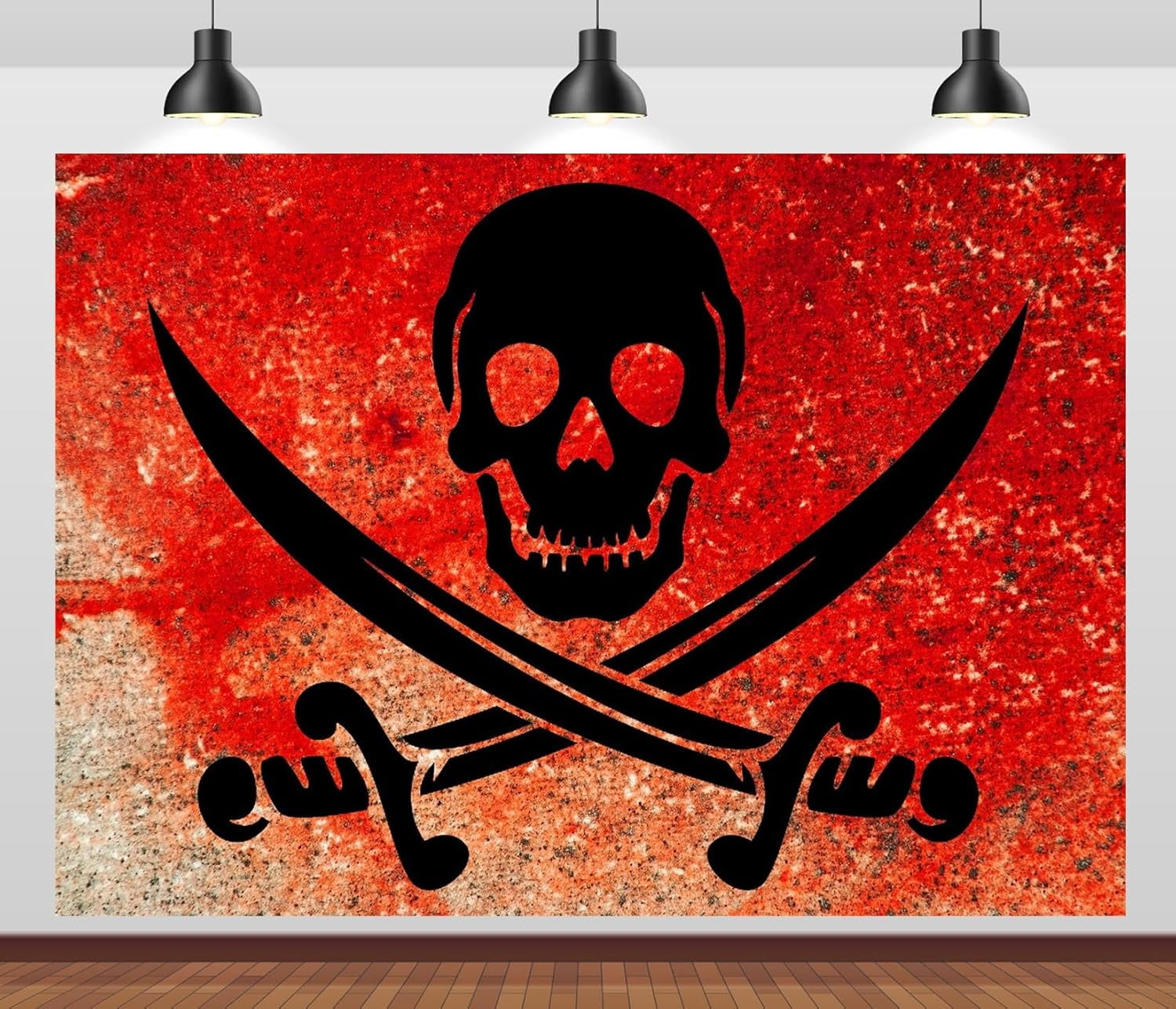 Pirate Flag Backdrop Pirate Themed Backdrop for Photography Red ...