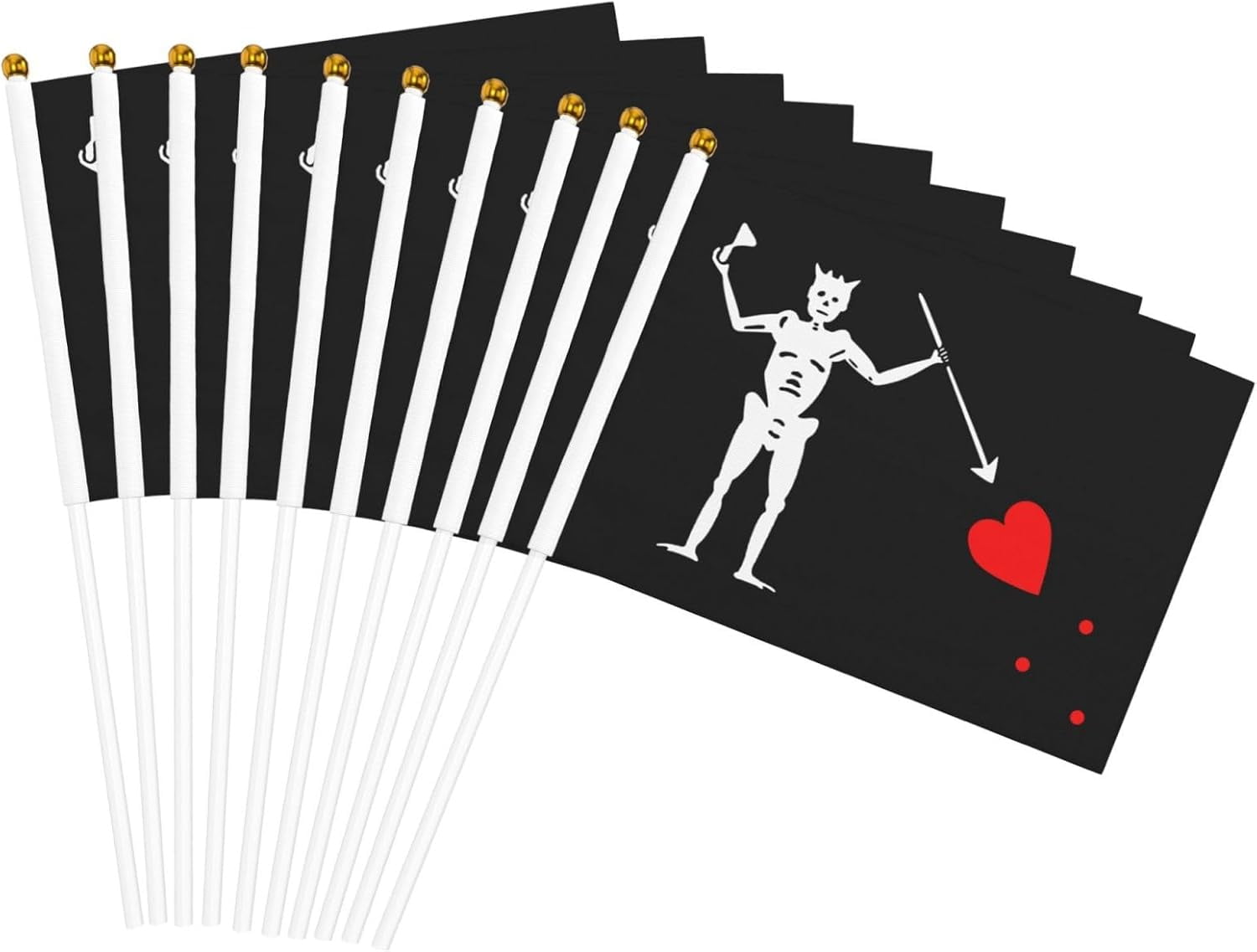 Pirate Flag Blackbeard Flag Small Mini Hand Held Flags 5.5x8.2 Inch ...