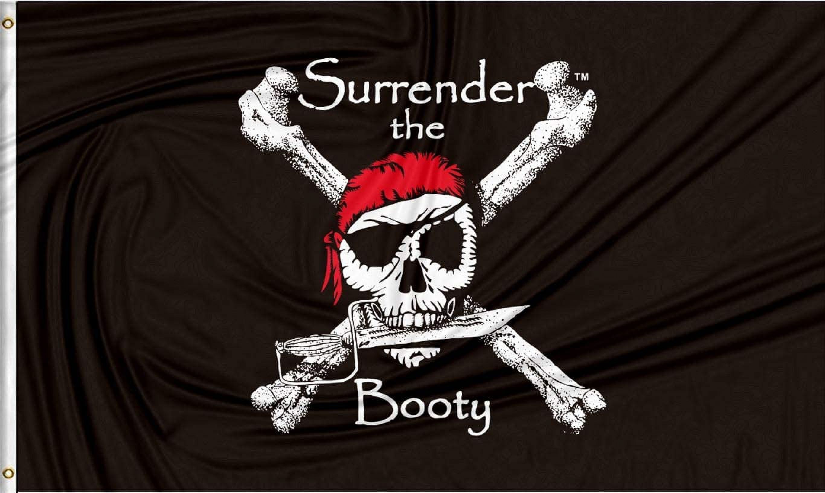 Pirate Flags Jolly Roger Flag Surrender The Booty Flags - Halloween ...