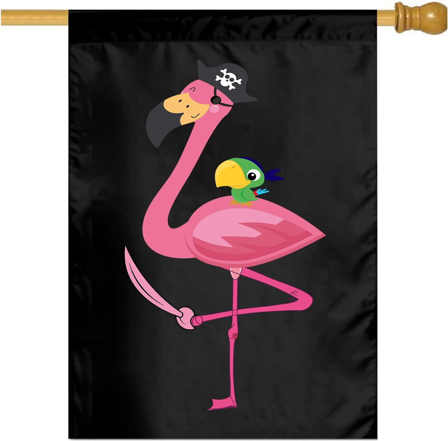 Pirate Flamingo Garden Flag 28 X 40 In Outdoor Outside Mini Yard Flag ...