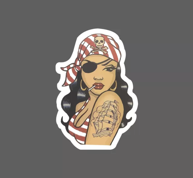 Pirate Girl Sticker New School Waterproof Sticker Phone Decal Water ...