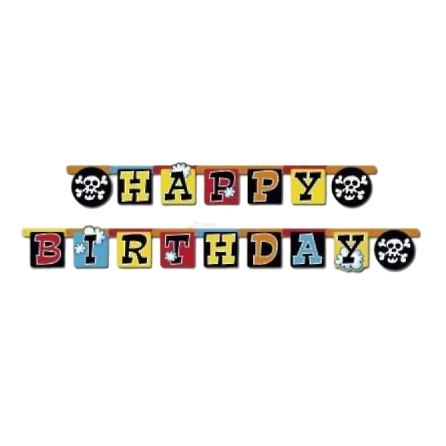 Pirate Happy Birthday Banner - Walmart.com