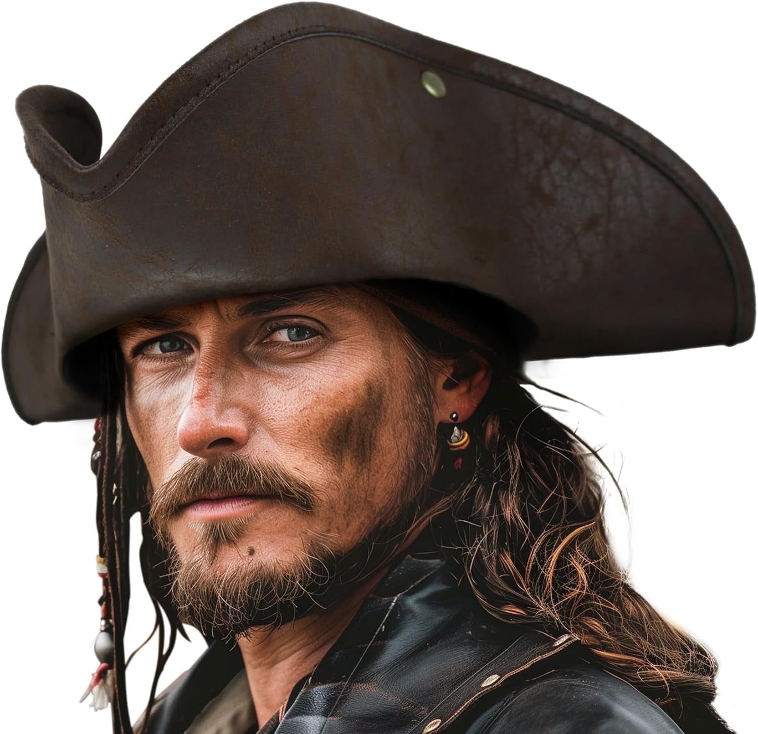 Pirate Hat for Women Men Colonial Tricorn Halloween Adult Revolutionary ...